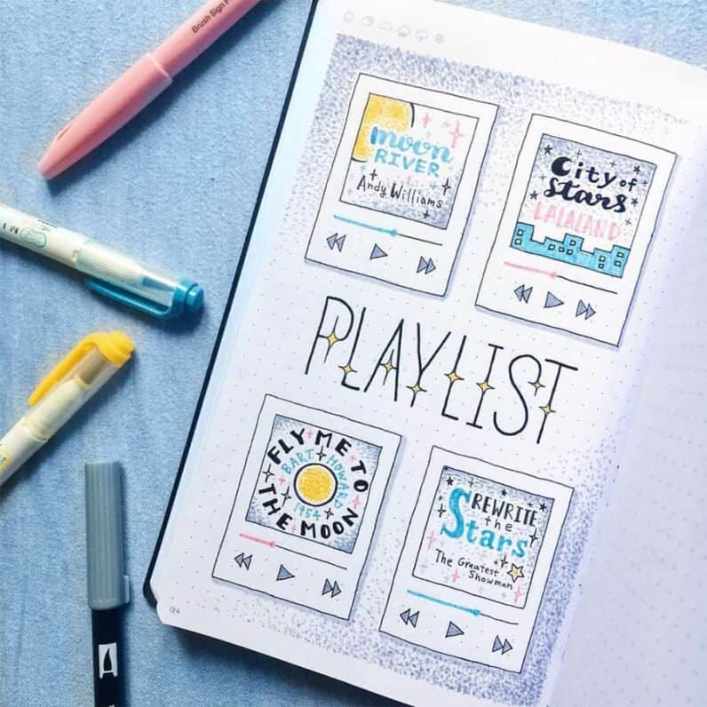 35 Bullet Journal Playlist Page Inspirations | Masha Plans