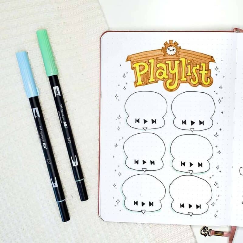 35 Bullet Journal Playlist Page Inspirations | Masha Plans