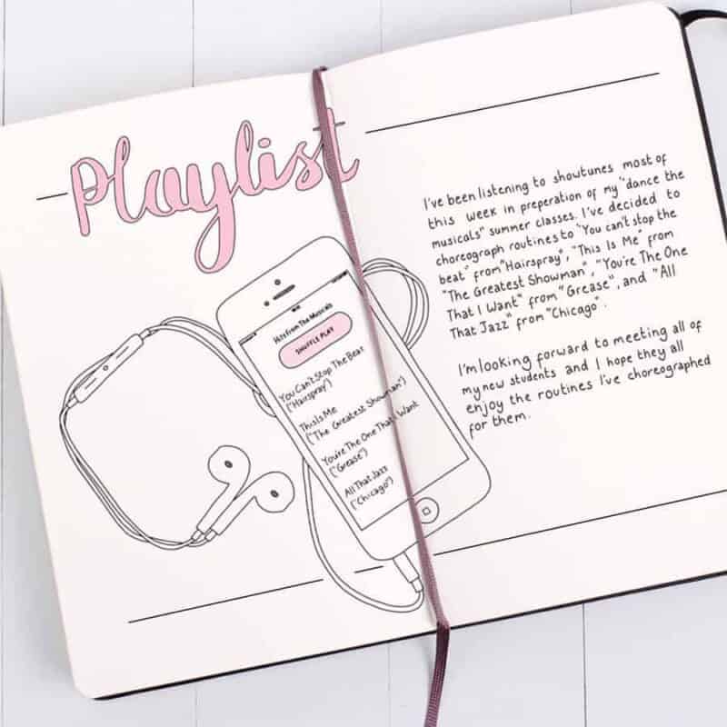 35 Bullet Journal Playlist Page Inspirations | Masha Plans
