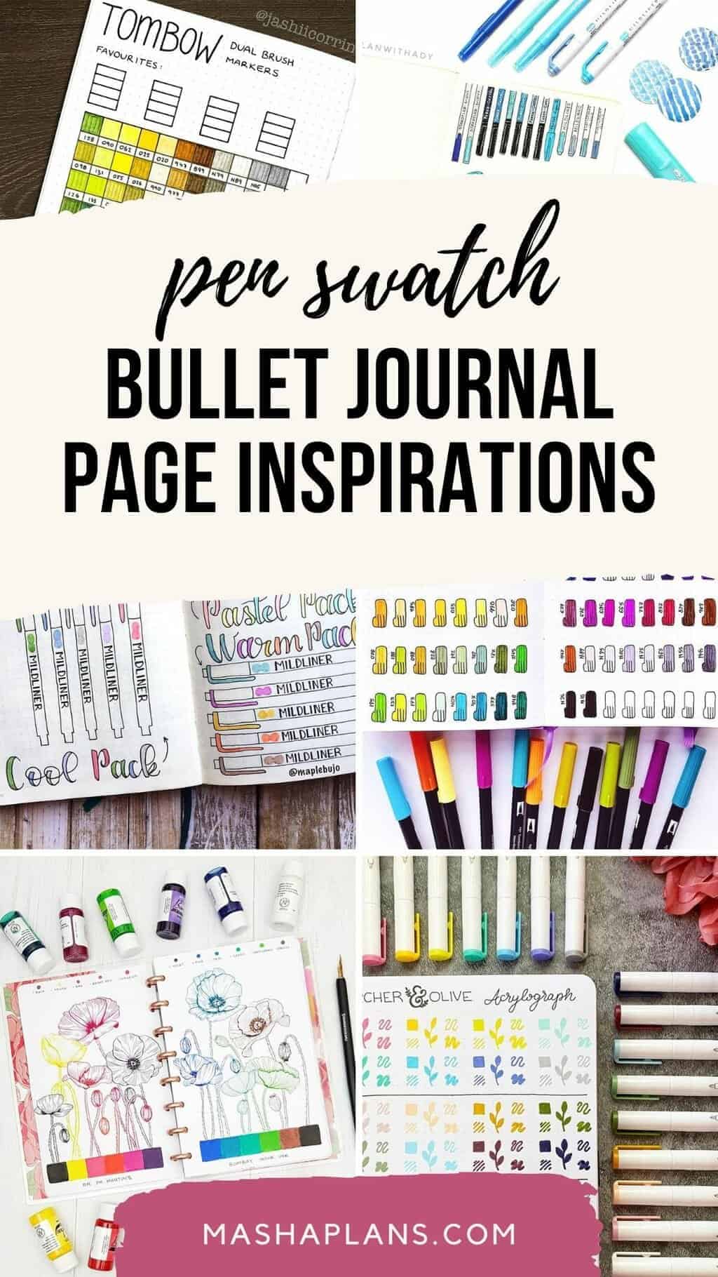 Creative Pen Swatch Bullet Journal Pages