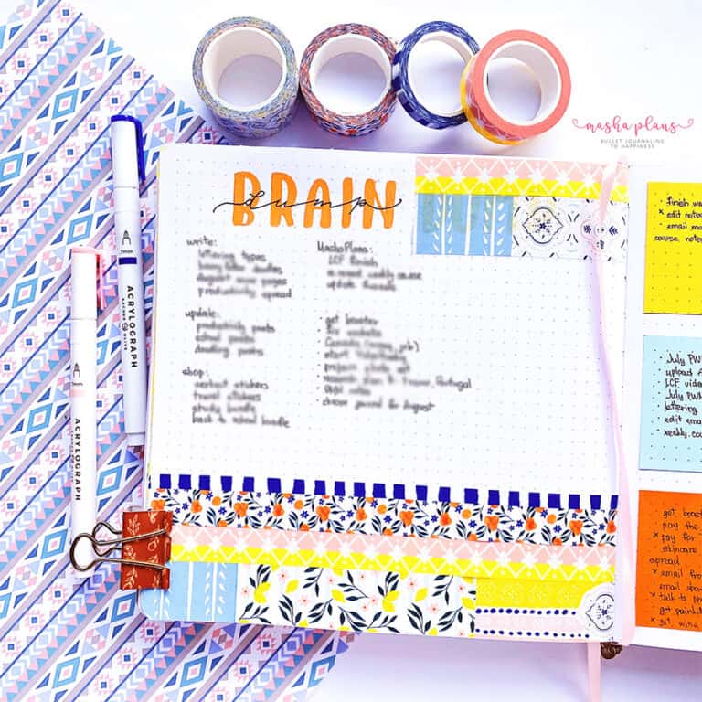 Bullet Journal Brain Dump To Clear Up Your Mind