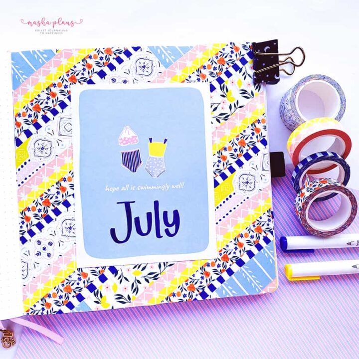 11 Inspiring July Bullet Journal Cover Page Ideas | Masha Plans