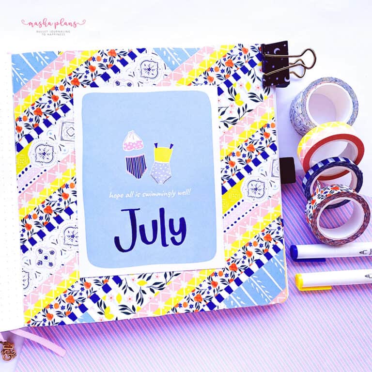 11 Inspiring July Bullet Journal Cover Page Ideas | Masha Plans
