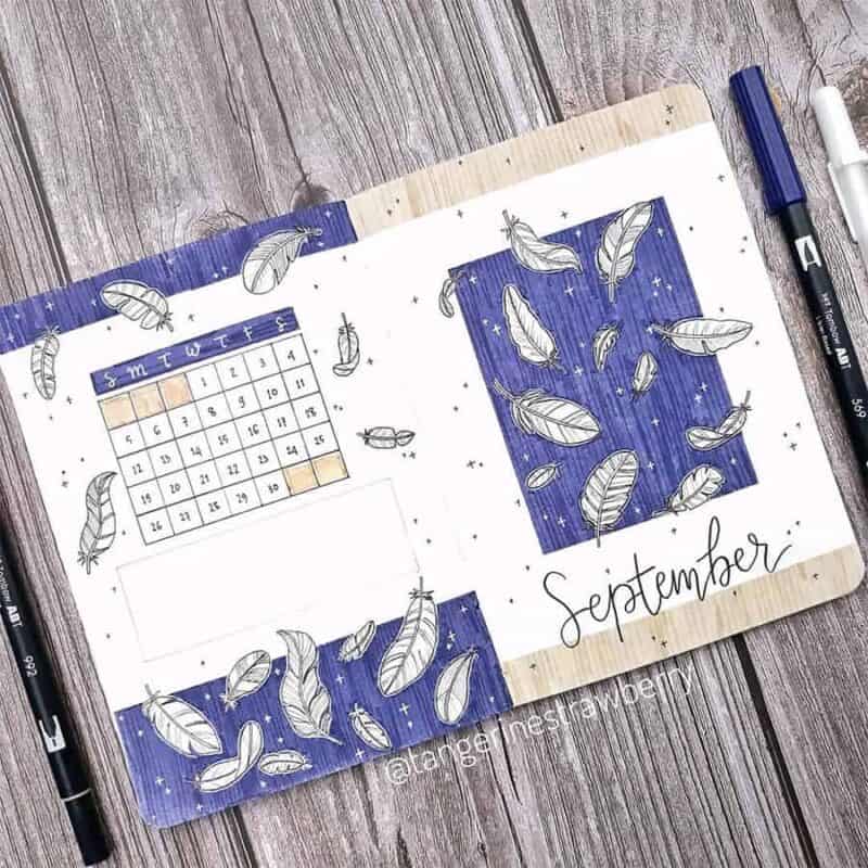 35+ September Bullet Journal Cover Page Ideas | Masha Plans