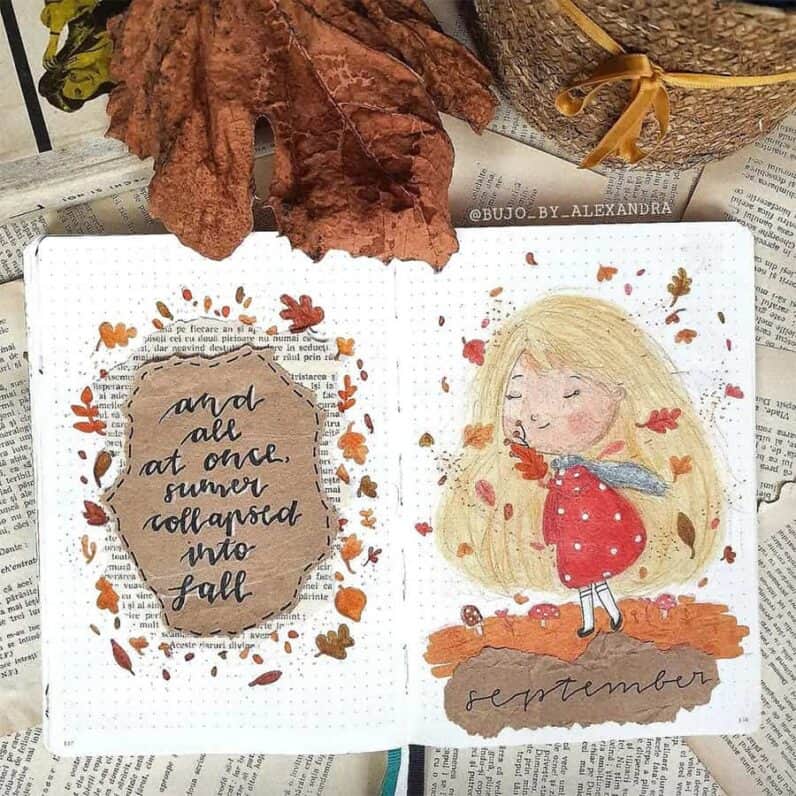 35+ September Bullet Journal Cover Page Ideas | Masha Plans