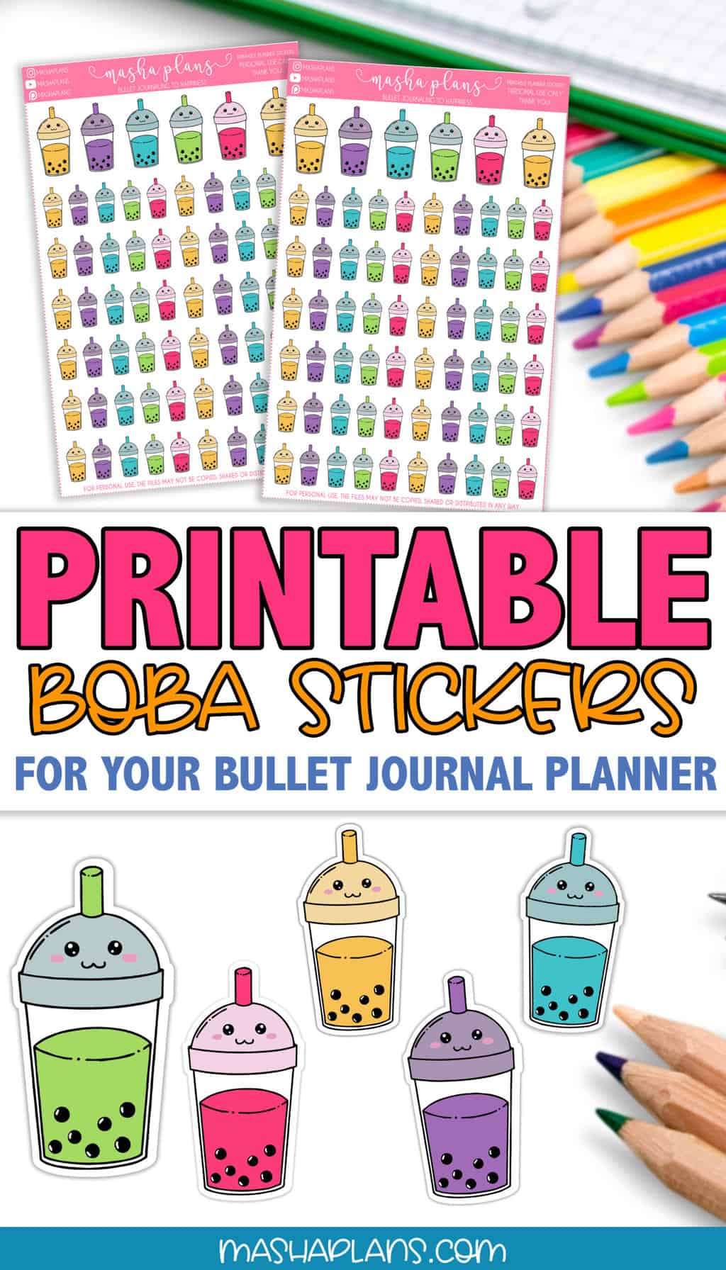 Boba Tea Stickers | Masha Plans