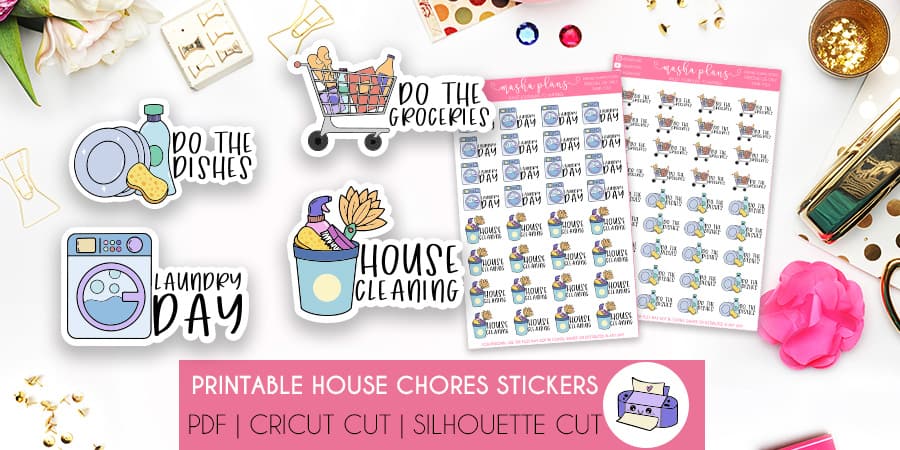 House Chores Stickers | Masha Plans
