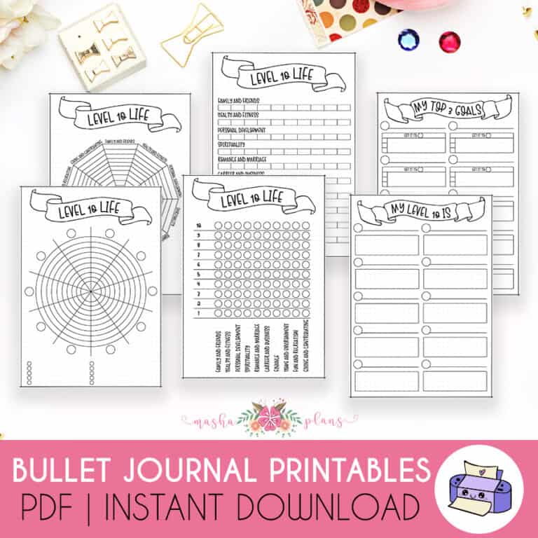 7 Printable Bullet Journal Weekly Spreads Bundle | Masha Plans