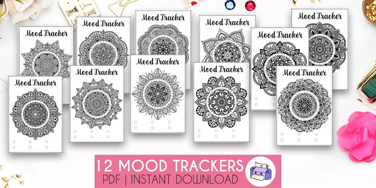 Mandala Bullet Journal Mood Tracker Bundle | Masha Plans