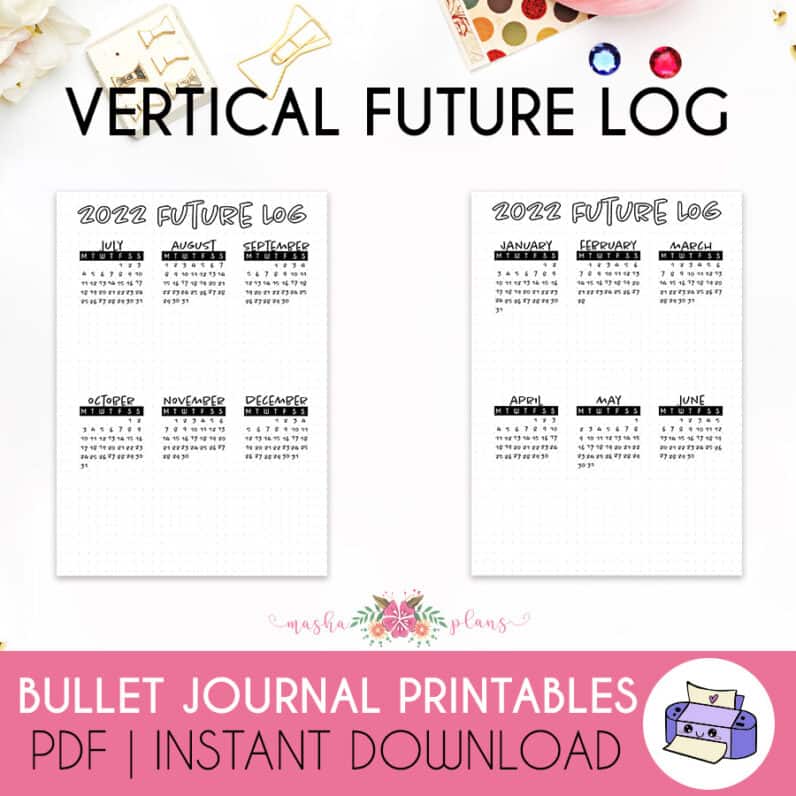 2022 Printable Future Log Bundle | Masha Plans