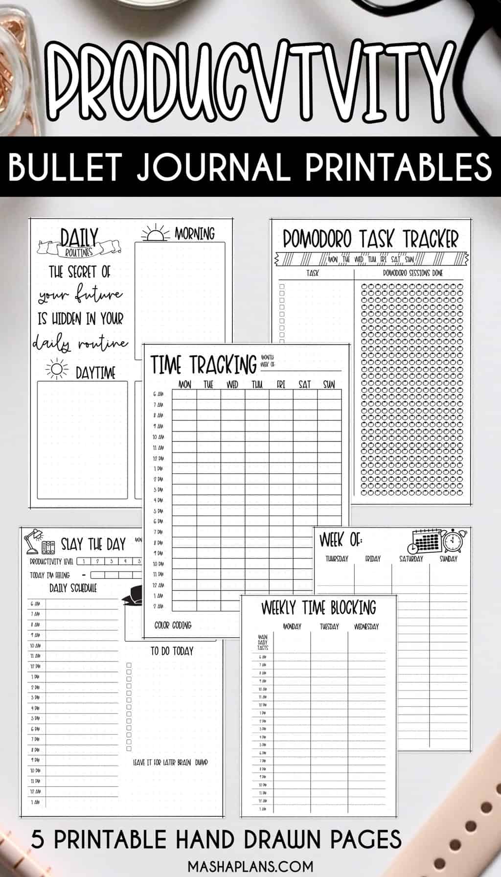 Bullet Journal Productivity Bundle | Masha Plans
