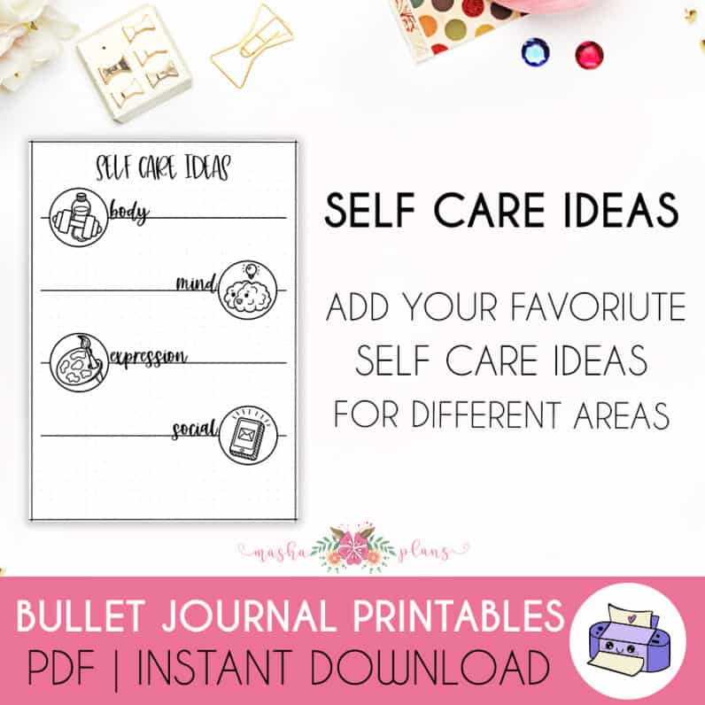 7 Page Self Care Bundle | Masha Plans