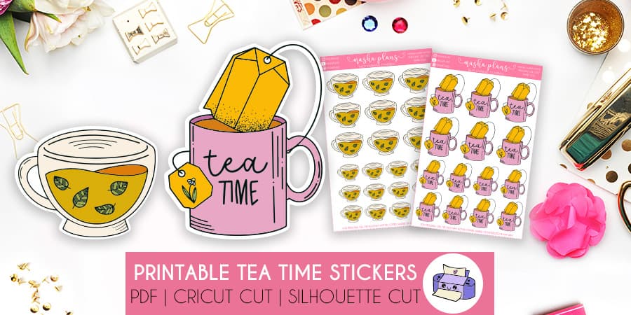 Tea Time Printable Stickers | Masha Plans