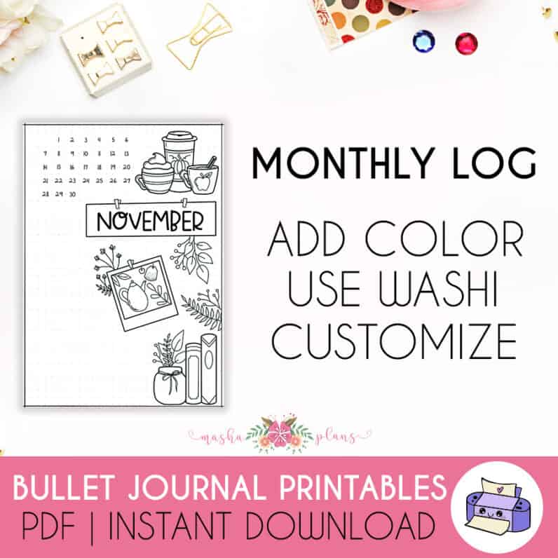 November 2022 Bullet Journal Setup | Masha Plans