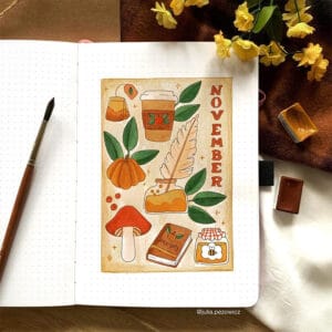 15 Inspiring November Bullet Journal Cover Page Ideas | Masha Plans