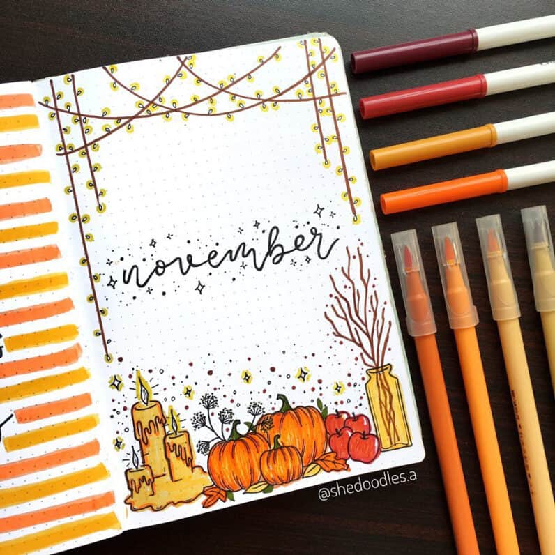 43+ November Bullet Journal Ideas | Masha Plans