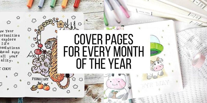 Bullet Journal Monthly Cover Page Ideas | Masha Plans