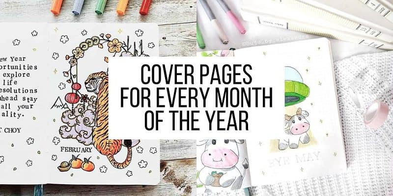 Bullet Journal Monthly Cover Page Ideas | Masha Plans