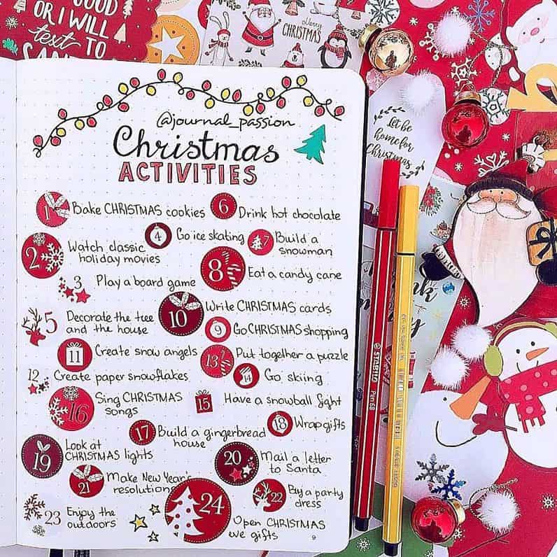 Christmas Bullet Journal Bucket List Ideas | Masha Plans