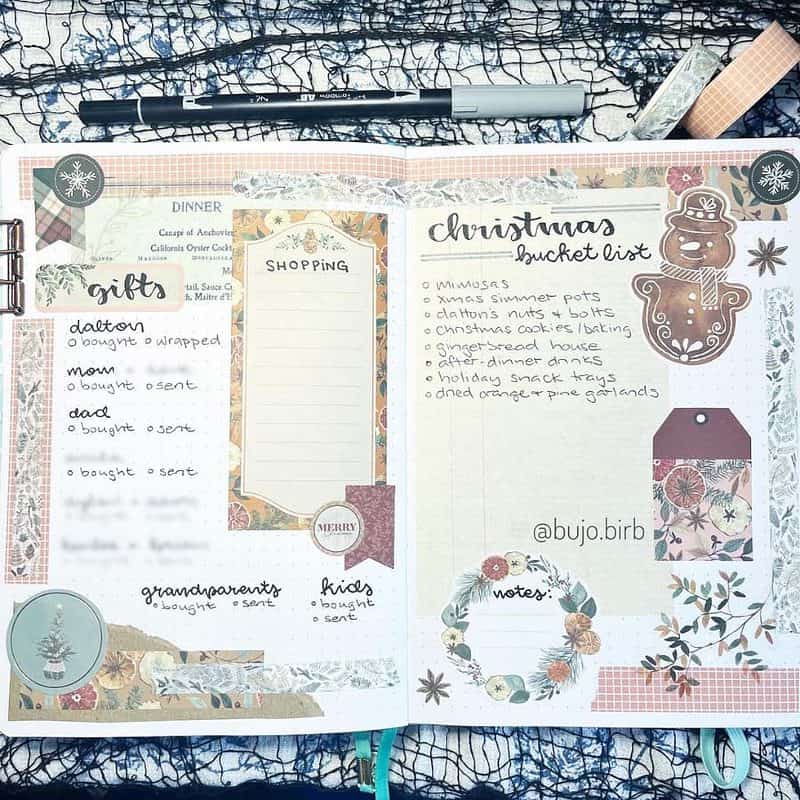 17 Christmas Bullet Journal Bucket List Ideas