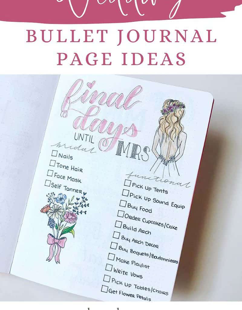 19 Wedding Bullet Journal Page Ideas | Masha Plans