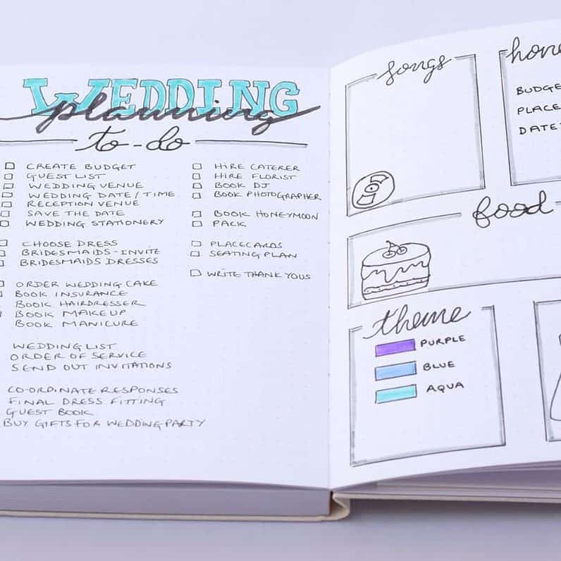 19 Wedding Bullet Journal Page Ideas | Masha Plans