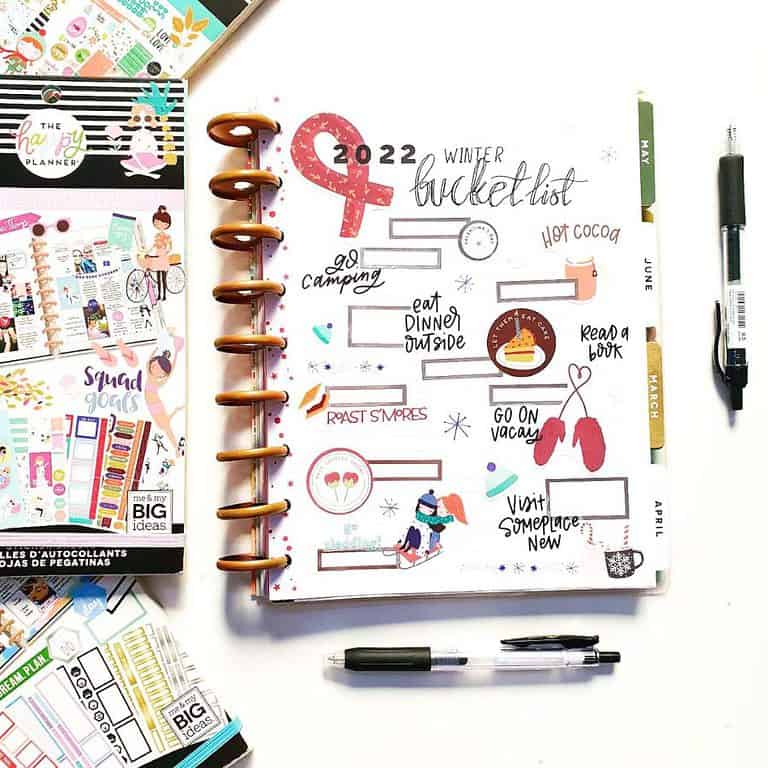 11 Winter Bucket List Bullet Journal Page Ideas | Masha Plans