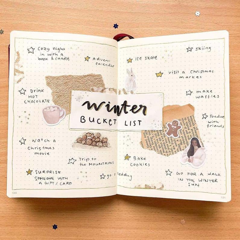 11 Winter Bucket List Bullet Journal Page Ideas | Masha Plans