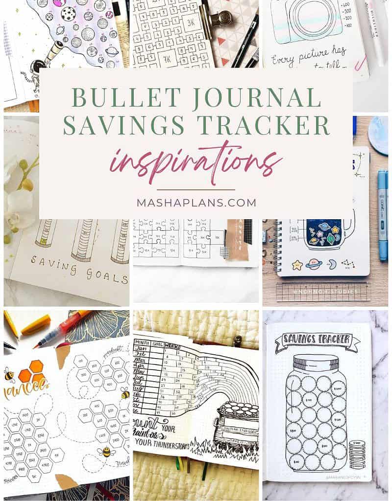 11 Bullet Journal Savings Tracker Ideas | Masha Plans