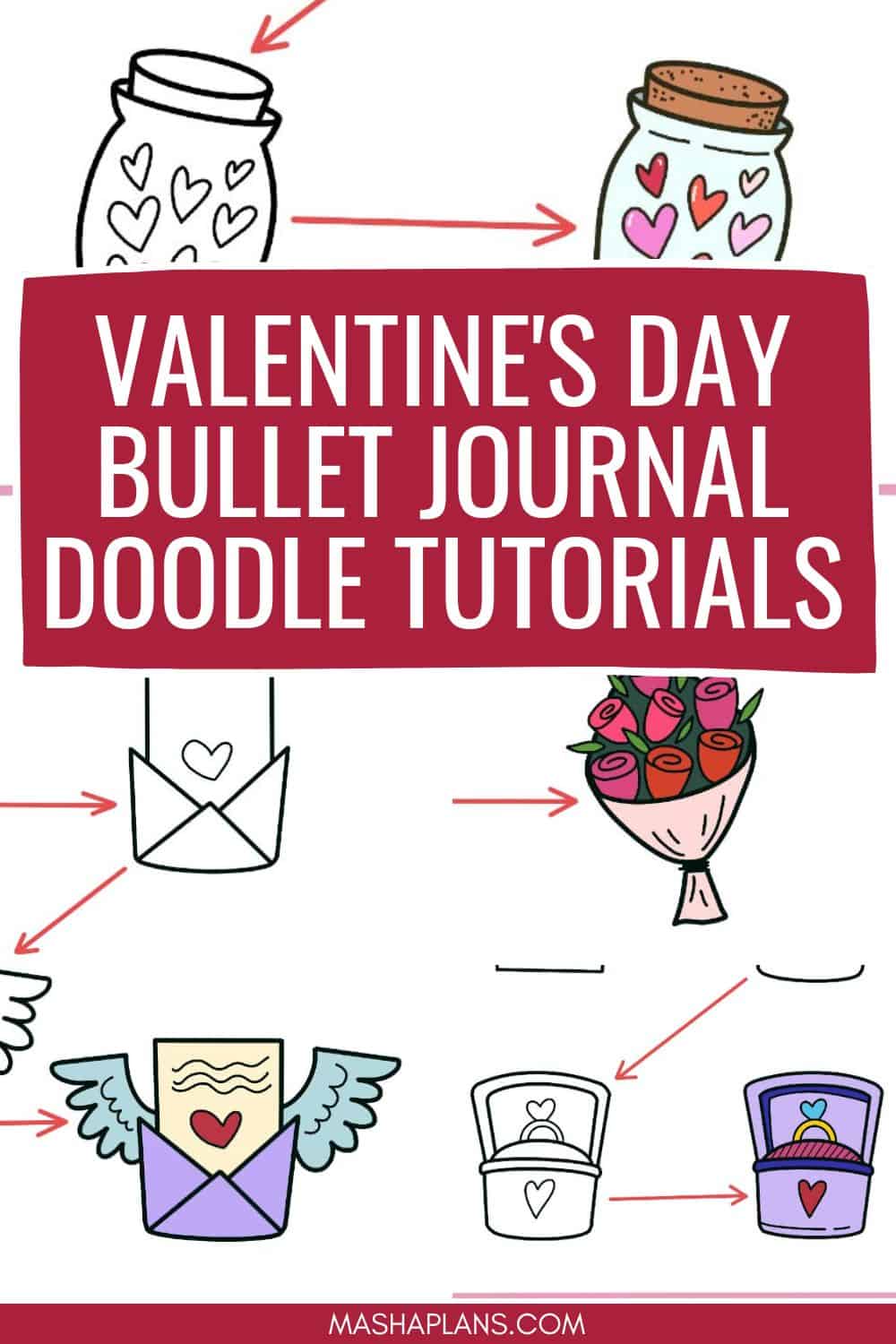 Bullet Journal Valentine's Day Doodles