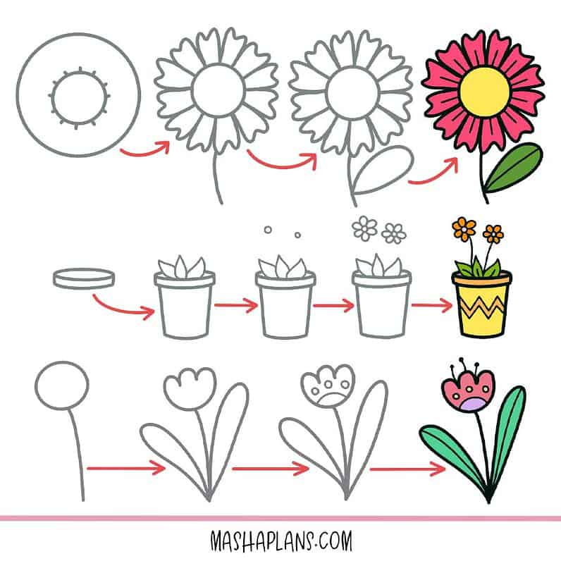 Easy Spring Doodle Tutorials | Masha Plans