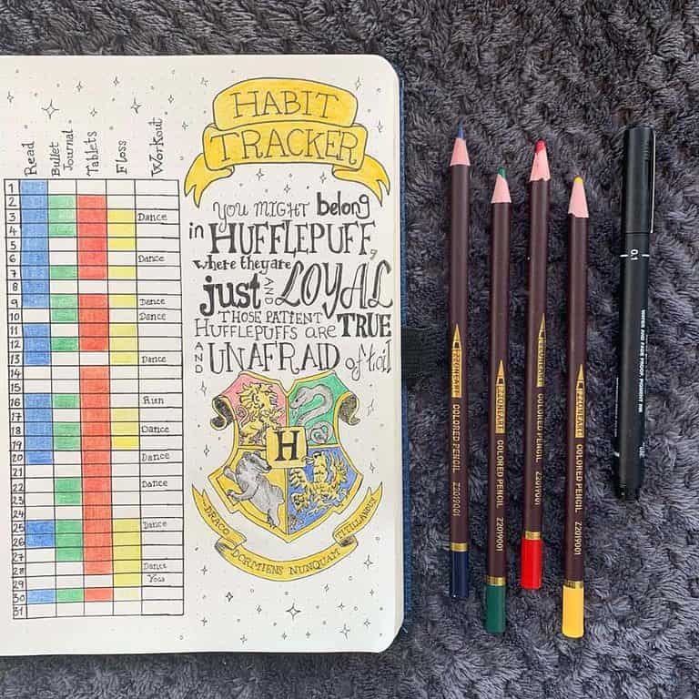 11 Harry Potter Habit Tracker Ideas For Your Bullet Journal | Masha Plans