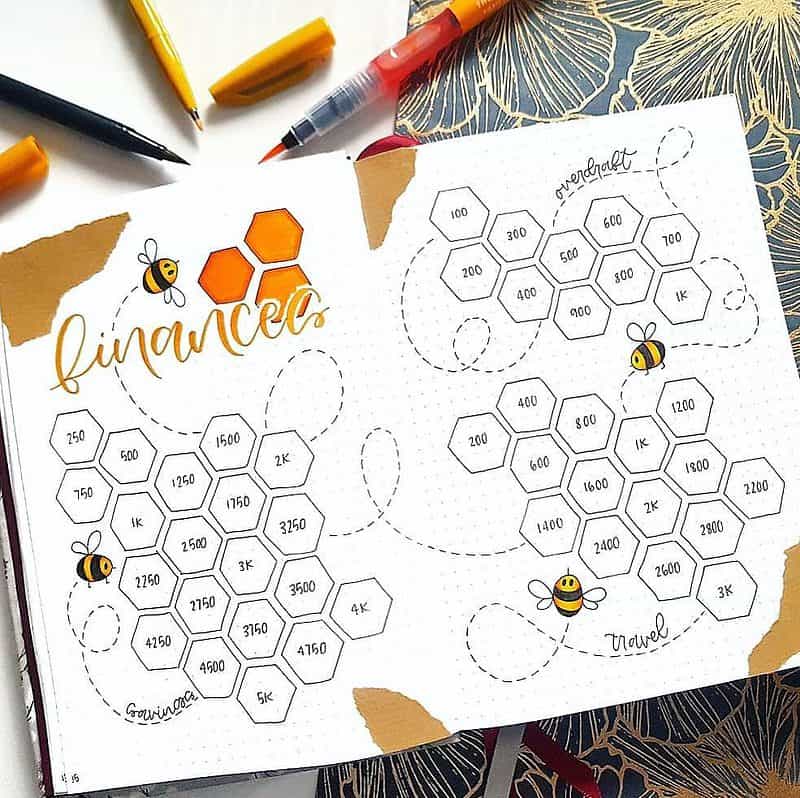 11 Bullet Journal Savings Tracker Ideas | Masha Plans