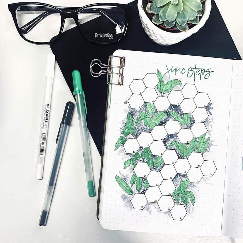 15 Step Tracker Bullet Journal Page Ideas