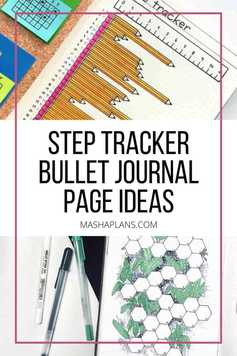 15 Step Tracker Bullet Journal Page Ideas
