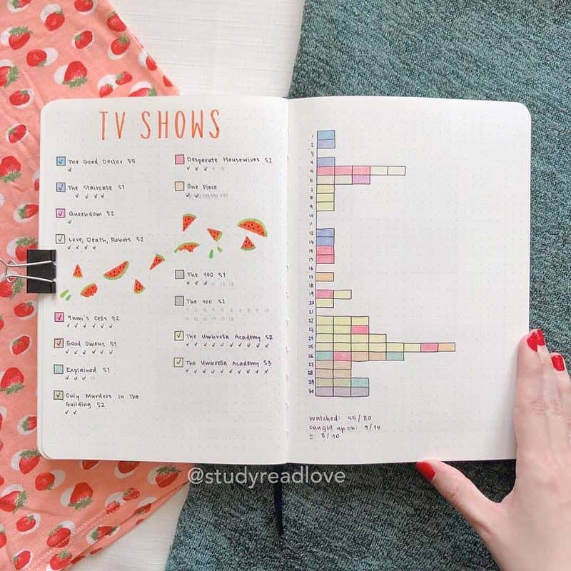 15 Movies & TV Series Tracker Bullet Journal Ideas