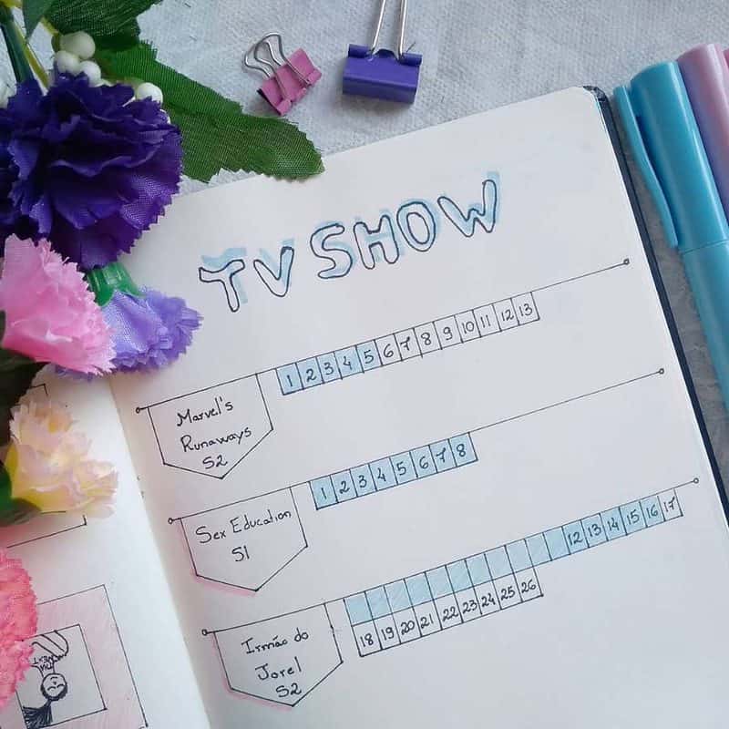 15 Movies & TV Series Tracker Bullet Journal Ideas