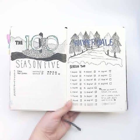 15 Movies & TV Series Tracker Bullet Journal Ideas