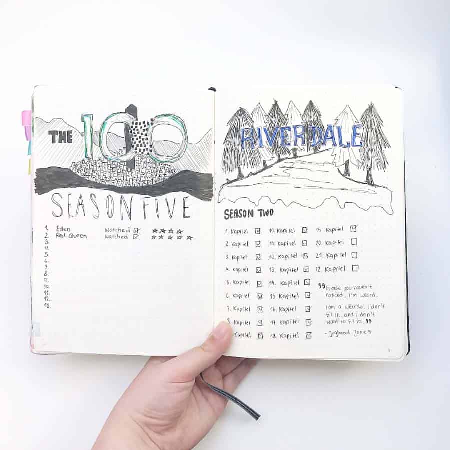 15 Movies & TV Series Tracker Bullet Journal Ideas