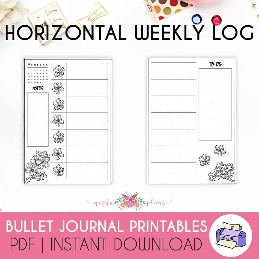 March 2023 Printable Bullet Journal Setup | Masha Plans