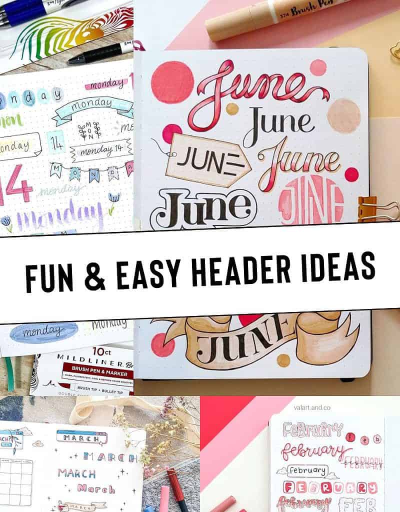 Easy And Fun Header Ideas For Cute Notes | Masha Plans