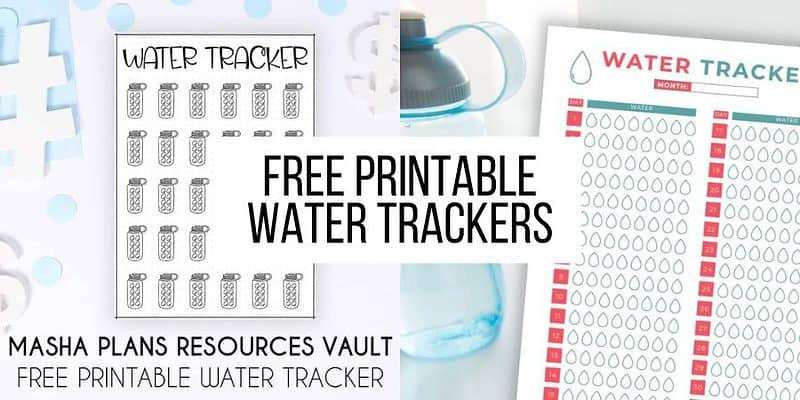 Free Bullet Journal Water Tracker Printables | Masha Plans