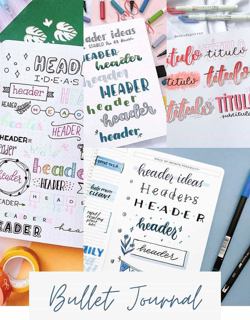 Fun And Creative Bullet Journal Headers