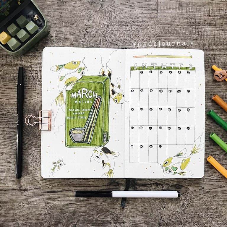 Green Bullet Journal Theme Inspirations | Masha Plans