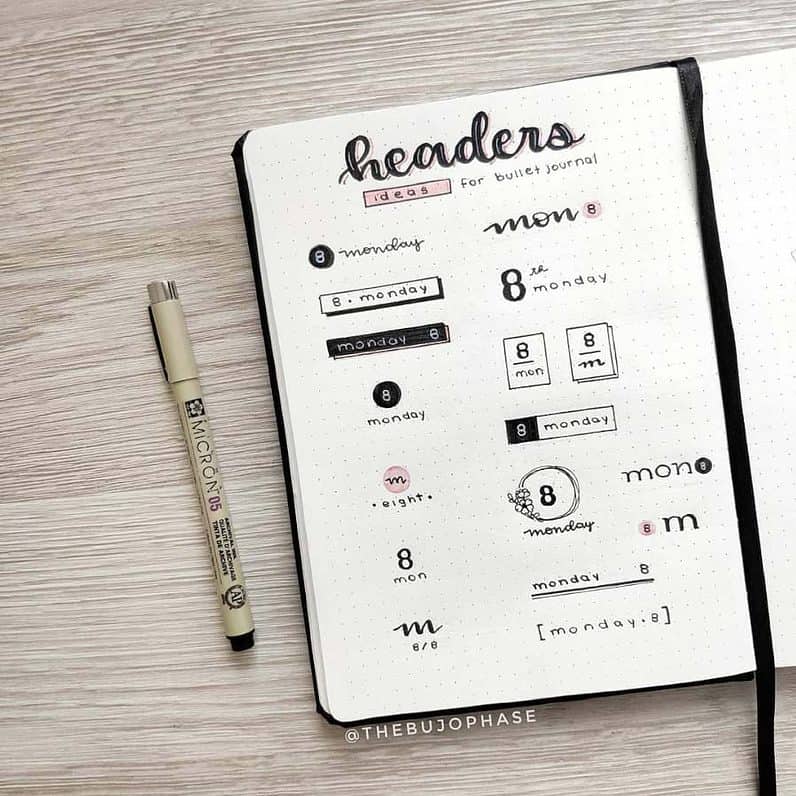 Aesthetic Header Ideas To Elevate Your Bullet Journal | Masha Plans