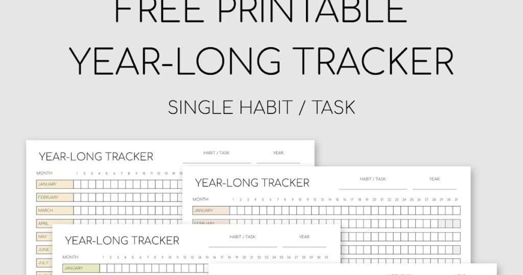 Free Yearly Habit Tracker Printables