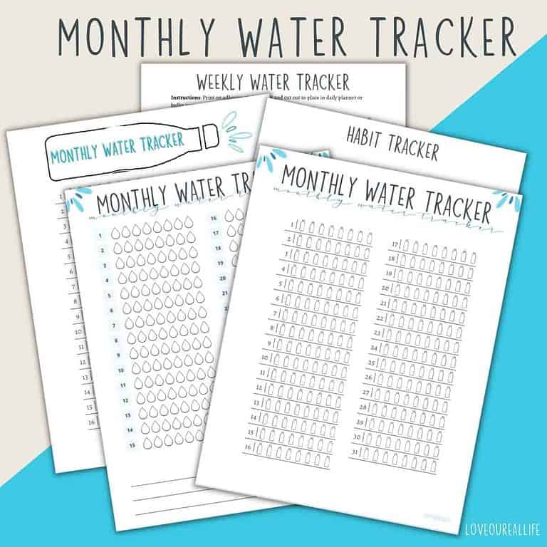 Free Printable Water Intake Trackers