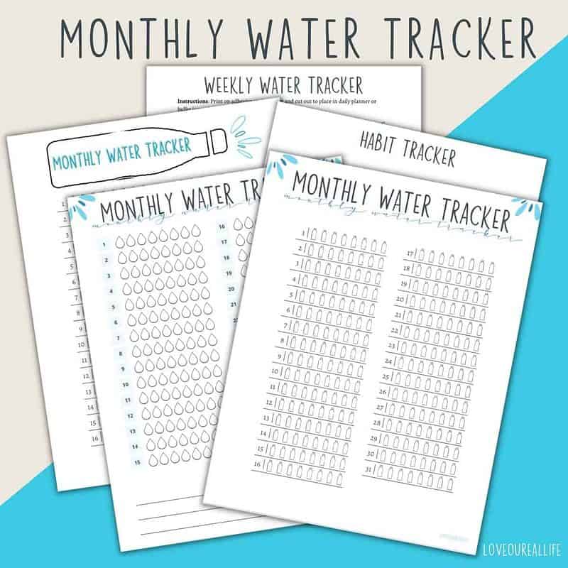 Free Printable Water Intake Trackers