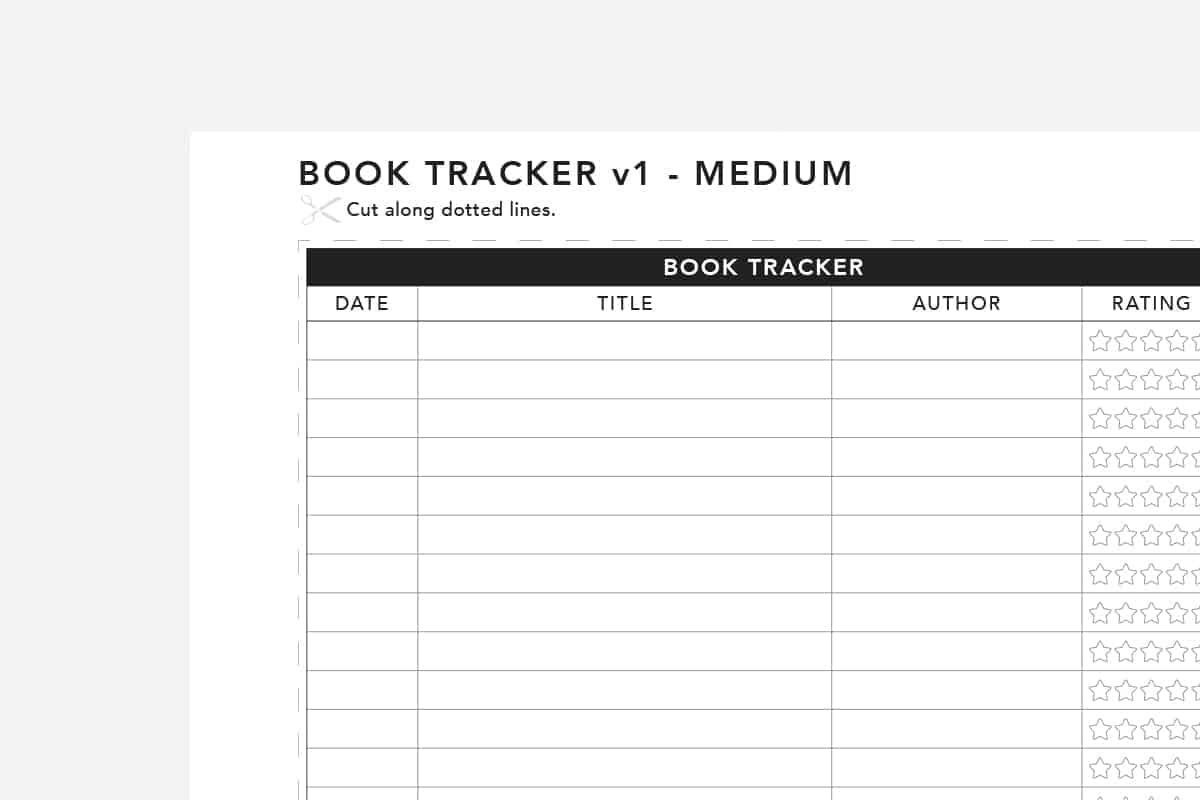 Free Book Tracker Bullet Journal Printables