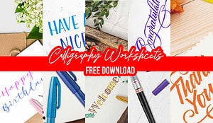 Free Hand Lettering Worksheets | Masha Plans